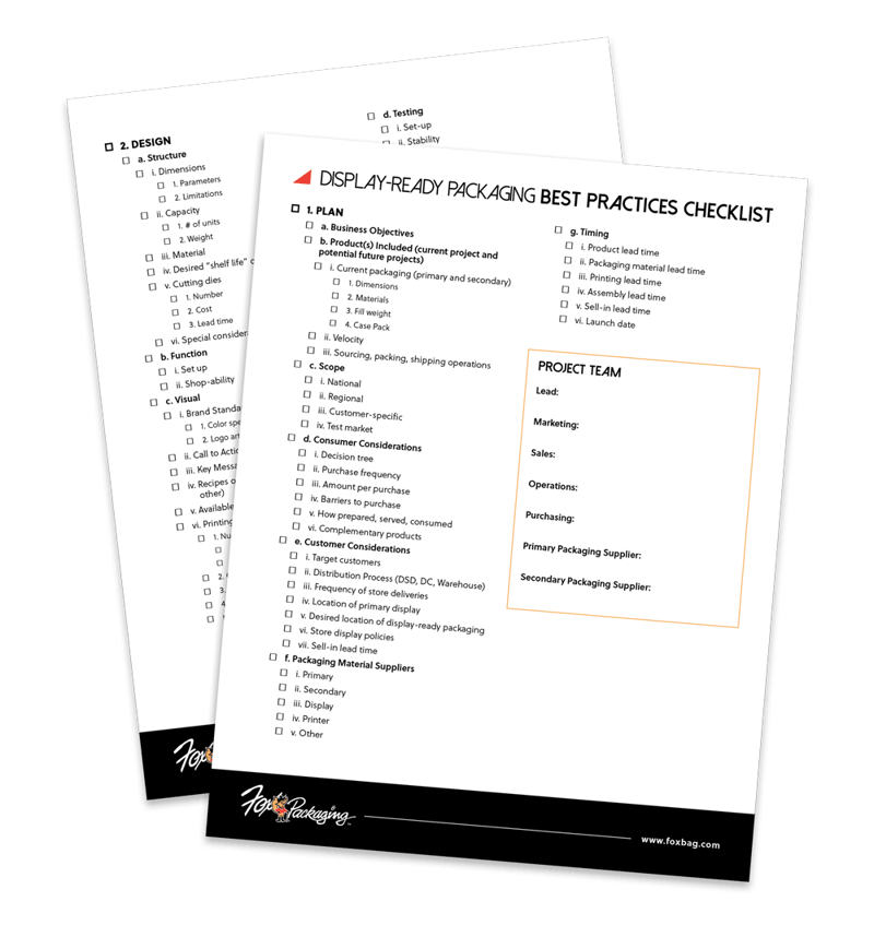 Display Ready Packaging Checklist